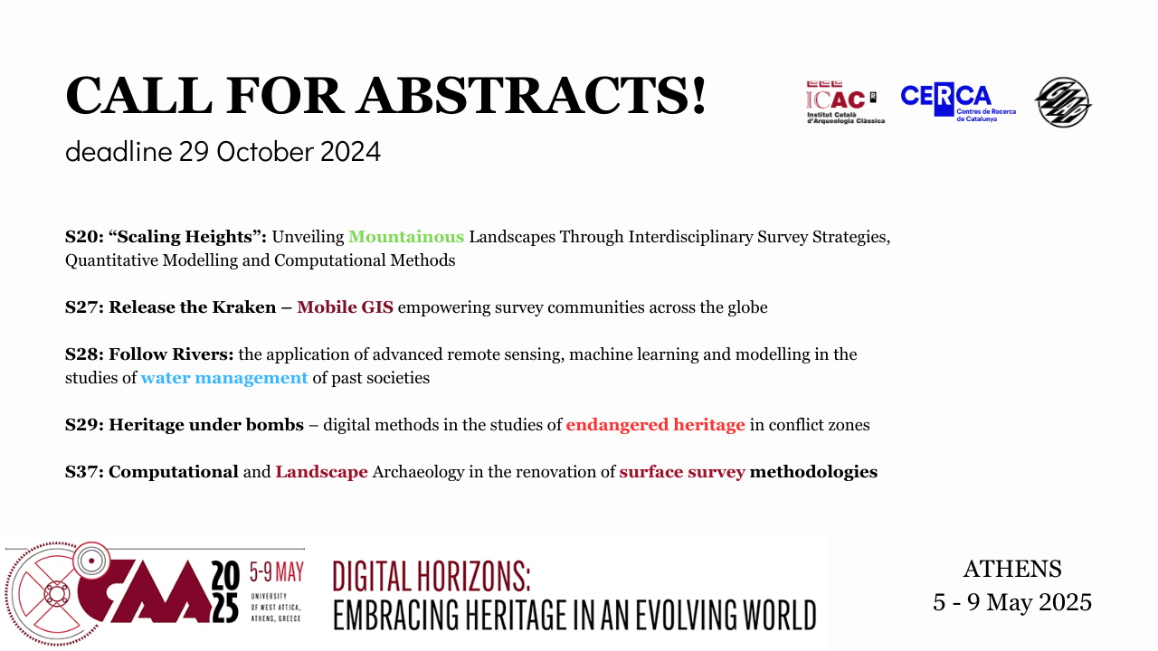 The call for papers for the CAA 2025 is open! - GIAP (ICAC-CERCA)