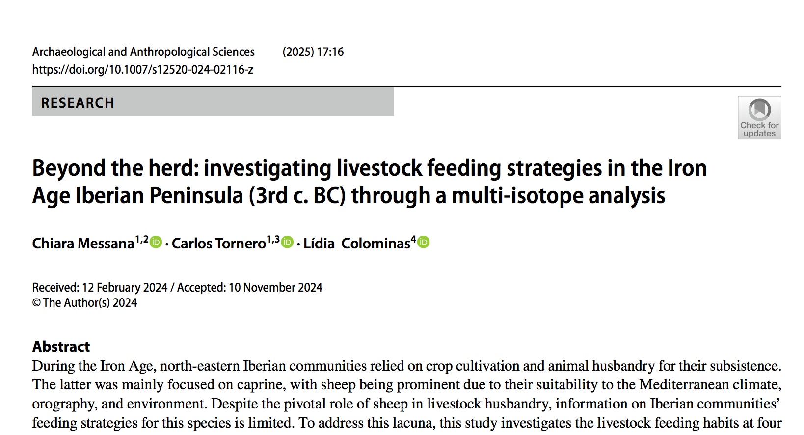 A new open-access article by the Archaezoology team of the GIAP-ICAC ...